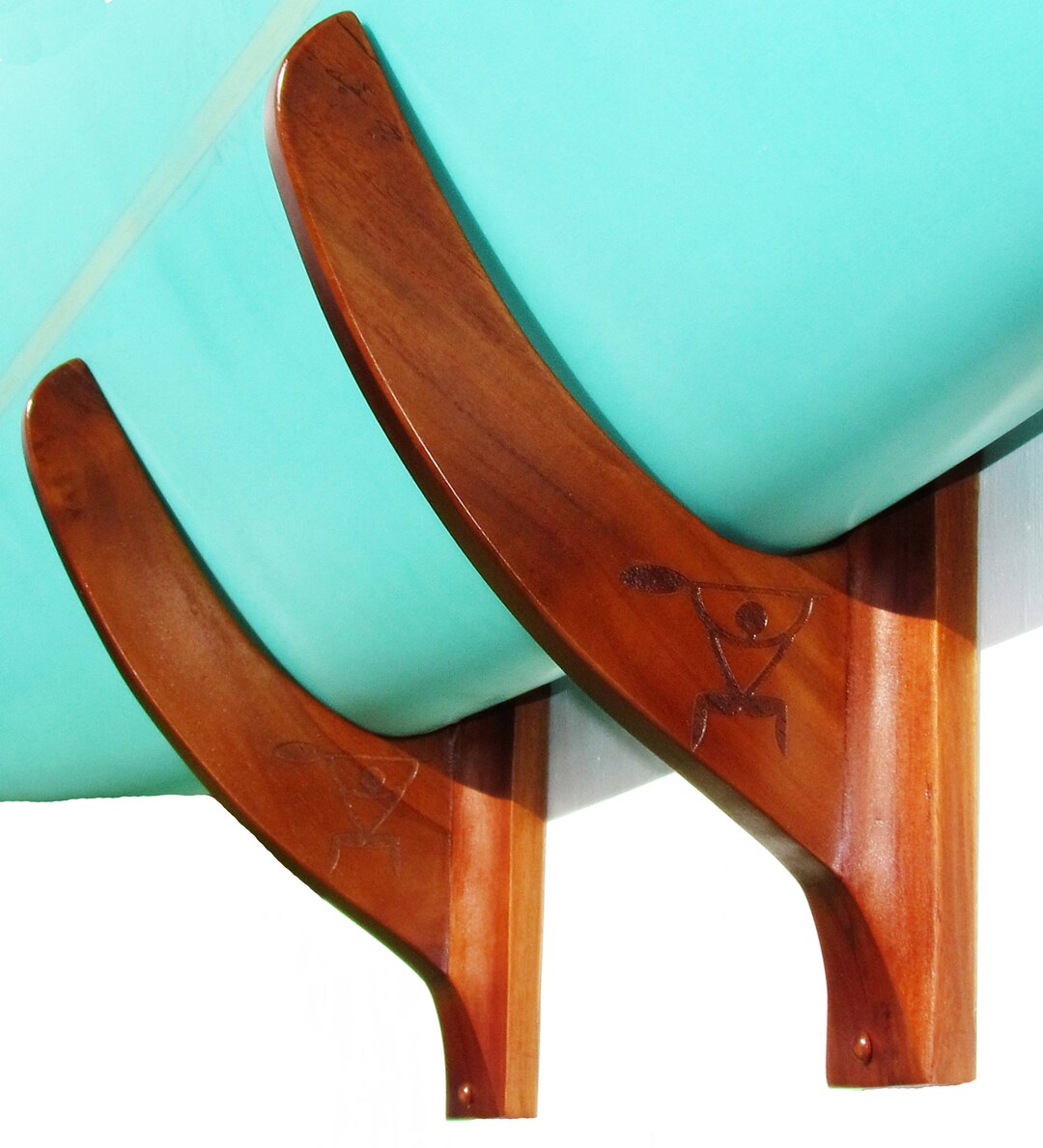 Buy Horizontal SUP Board Wall Display Racks: Solid Teak Wood Hawaiian ...