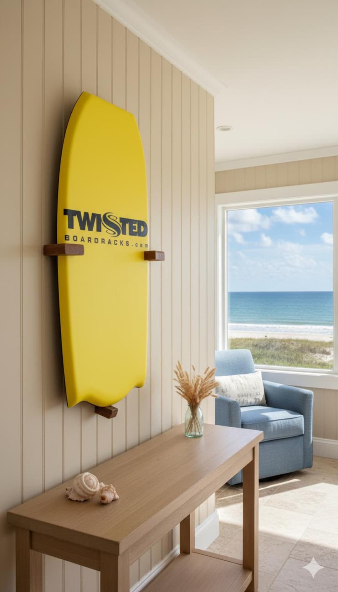 Vertical Body Board Wall Display-storage Racks: Solid Teak Wood Twist ...