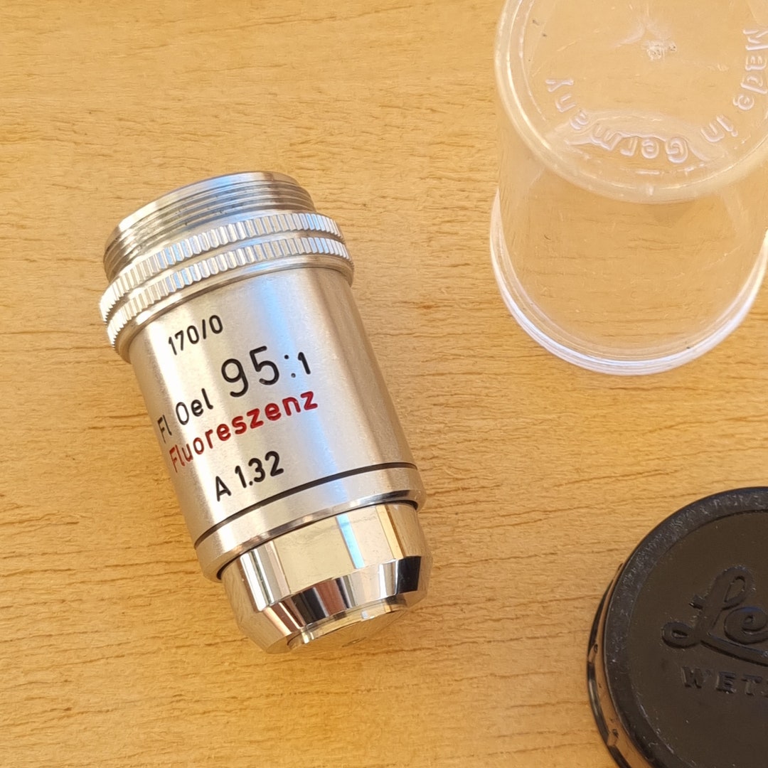 Rare Leitz Wetzlar Microscope Objective C Fl Oel 95:1 Fluoreszenz a 1. ...