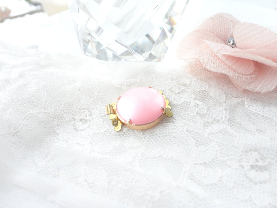 Multi-row Round Clasp, Vintage Clasp, Cabochon Clasp, Clasp, Pearl ...