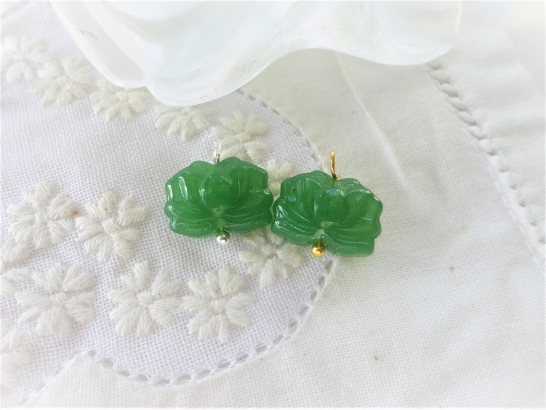 Jade Green Lotus Flower, Flower Pendant, Ethnic Jewelry, X4, Protection ...