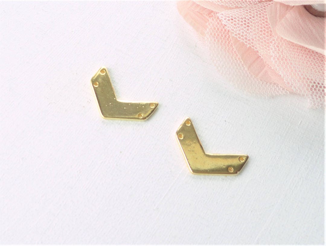 Gold V Connector, Chevron Connectors, Brass Spacer, Pearl, Metal ...