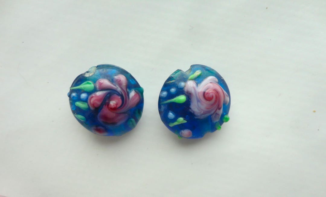 Pearl Glass Spun, Pearl Puck, Pearl Flower, Rose Flower, Lampwork ...