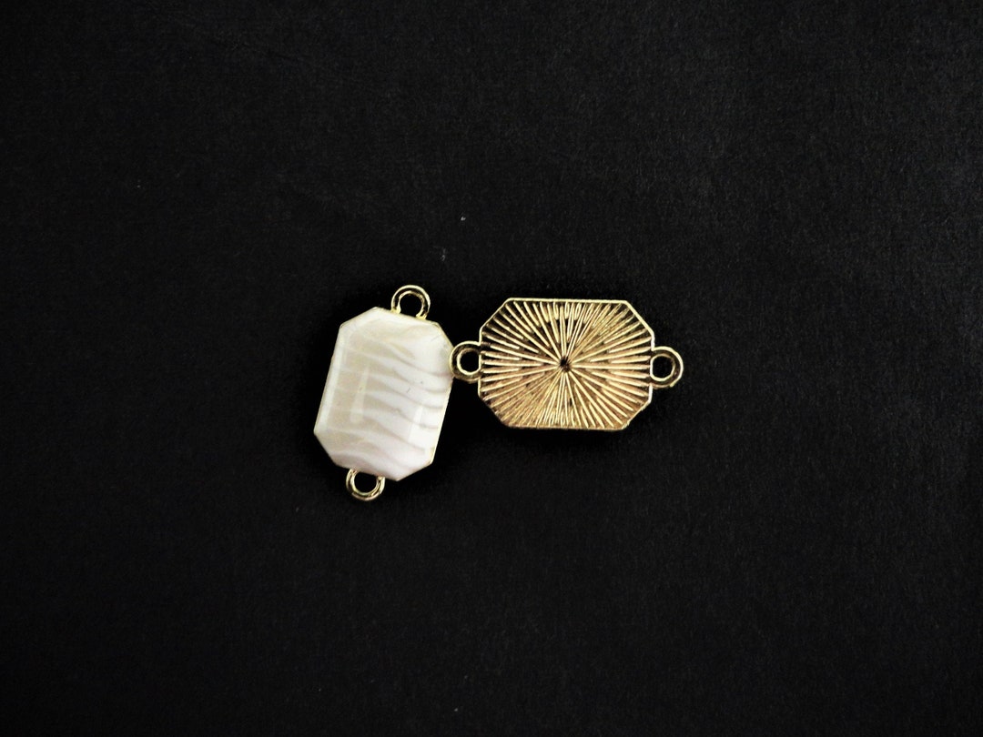 Link Enamel Bead, Enamel Connector, Retro Junction, Stone, Pearly ...