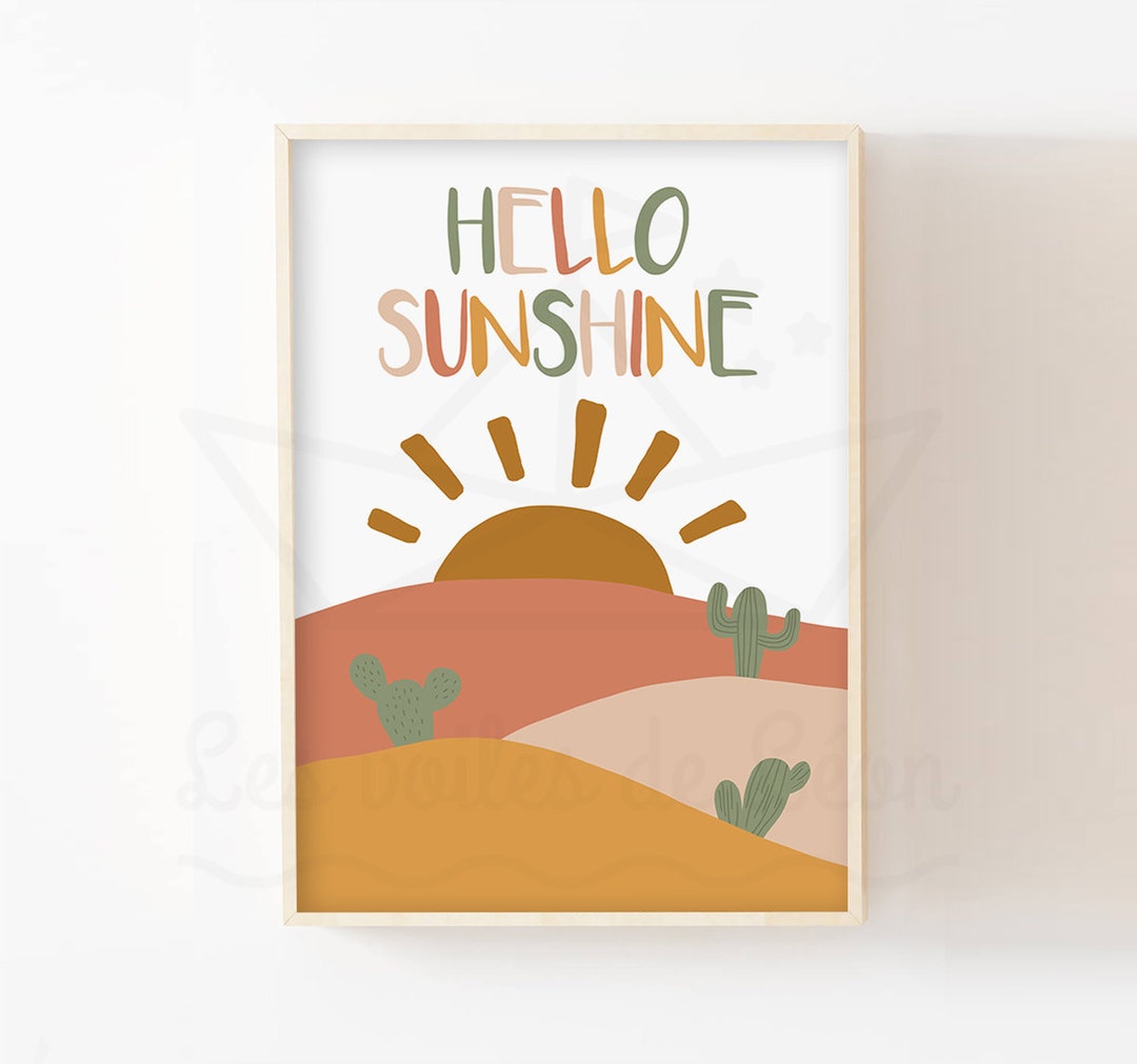 Poster Hello Sunshine Boho 30x40cm Wall Decoration Mixed Baby Room ...