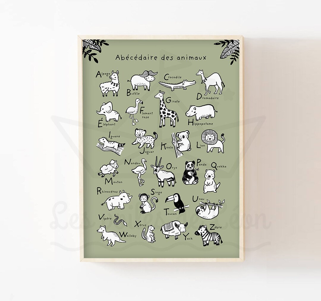 Animal ABC 30x40cm Children's Poster Wall Decoration Baby Room Poster ...