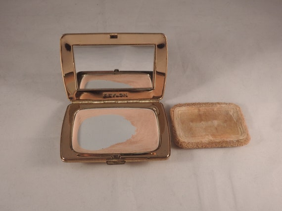 Vintage Revlon Compressed Powder Compact With Mirror - Gem