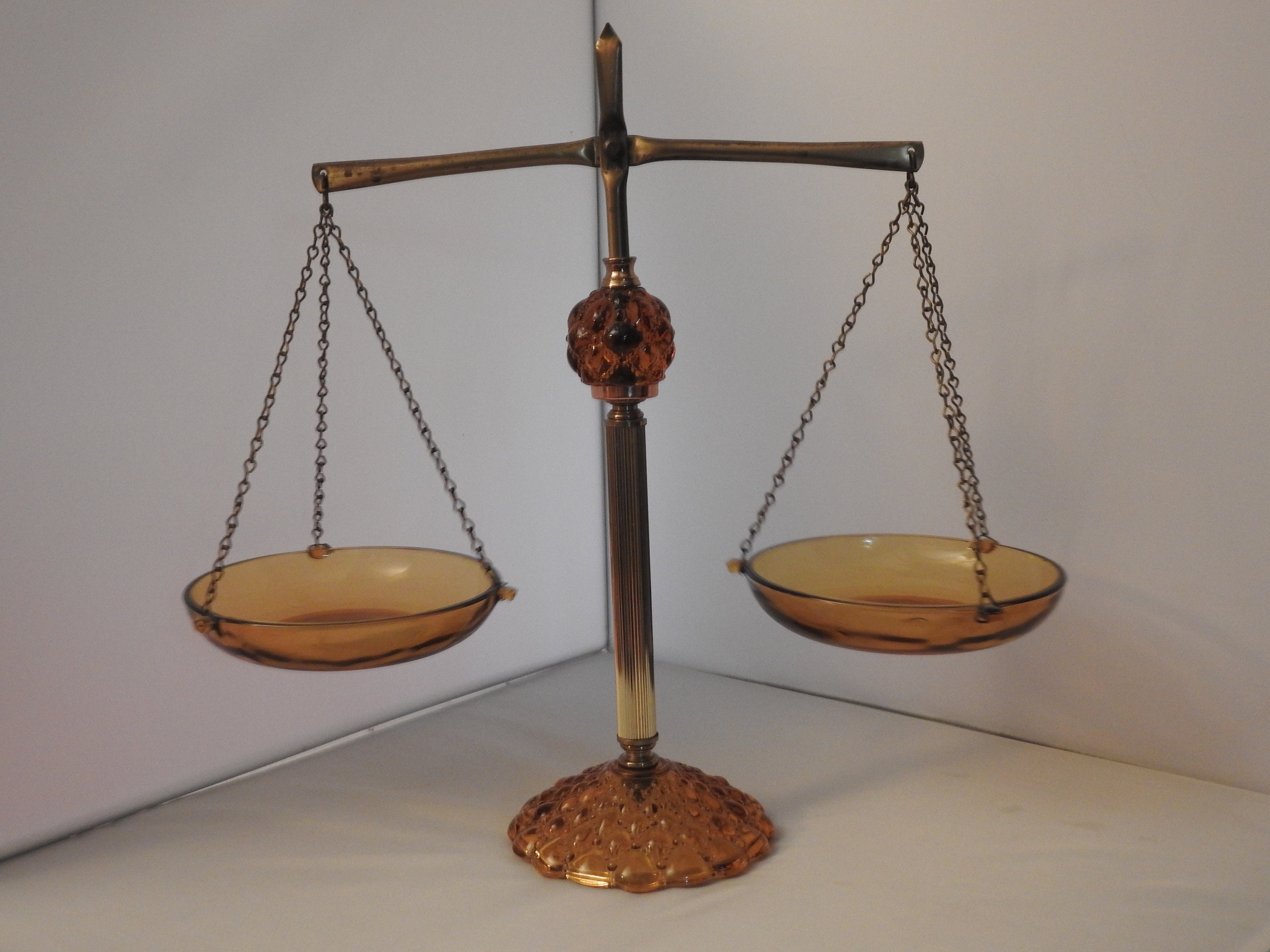 Vintage Scale of Justice by Princess House Brass and Amber - Etsy