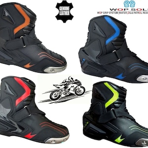 Handmade Motorcycle Boots, Custom Made Motorbike Racing Motogp Leather ...