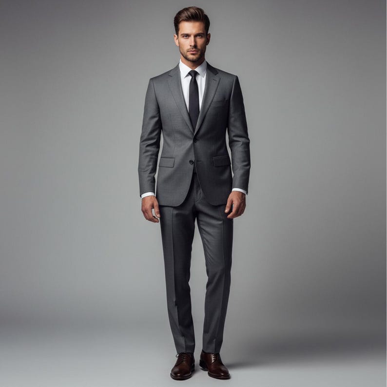 Men’s Suit Dark Grey | Made to Measure Wedding Suit | Bespoke 2 or 3 ...