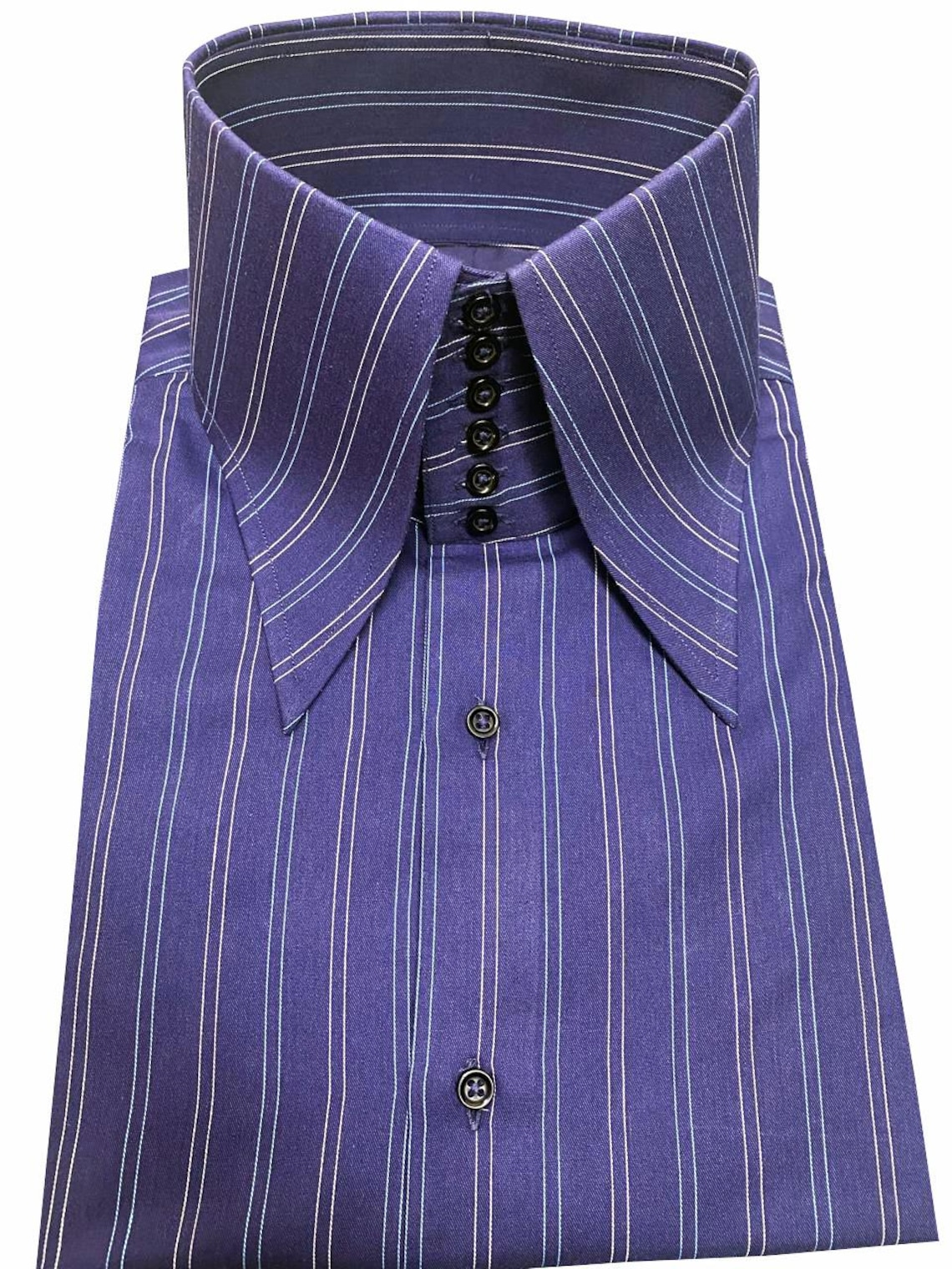 High Collar Shirt English Spread Collar With 6 Buttons Tall High Neck ...