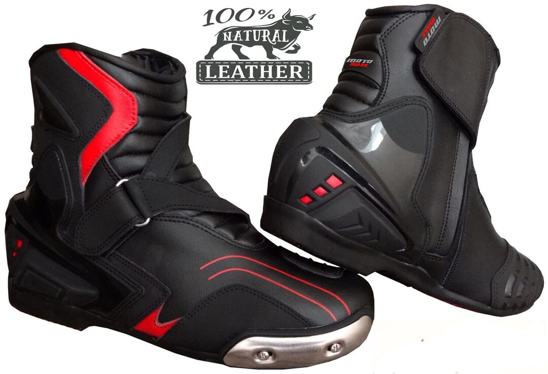 Handmade Motorcycle Boots, Custom Made Motorbike Racing Motogp Leather ...
