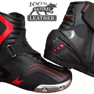 Handmade Motorcycle Boots, Custom Made Motorbike Racing Motogp Leather ...
