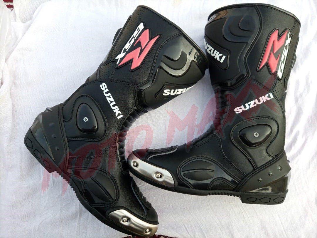 Handmade Motorcycle Boots for Suzuki Riders, Custom GSXR Motorbike ...