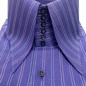 High Collar Shirt English Spread Collar With 6 Buttons Tall High Neck ...