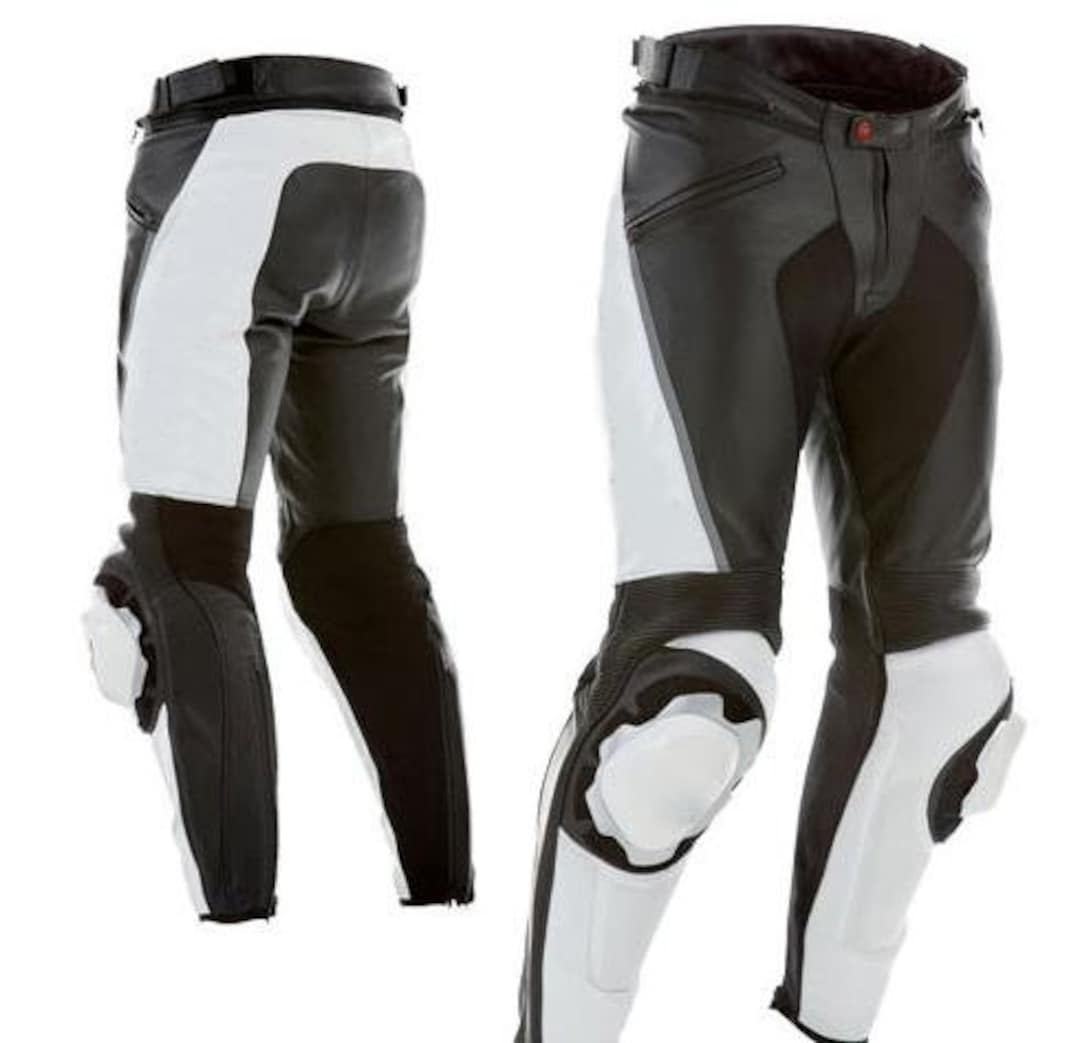 Handmade Motorbike Leather Pants, Motorcycle Racing Riding Pants With ...