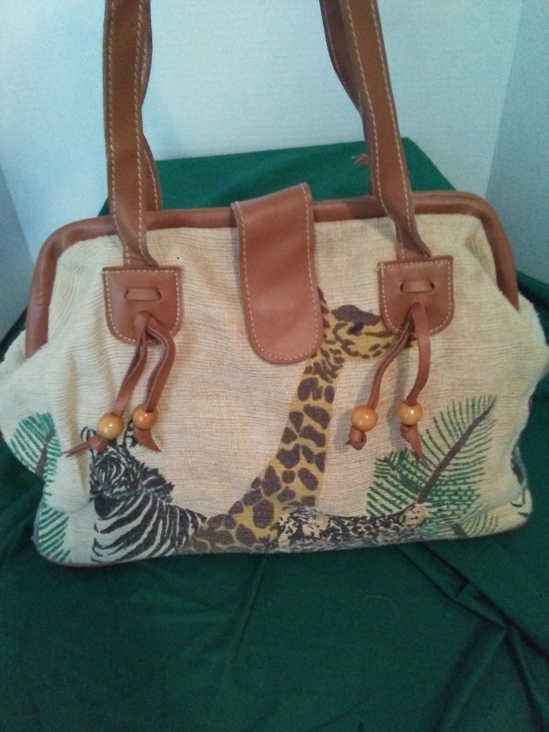 Vintage Toni Burlap Animal Print Doctor Bag - Etsy