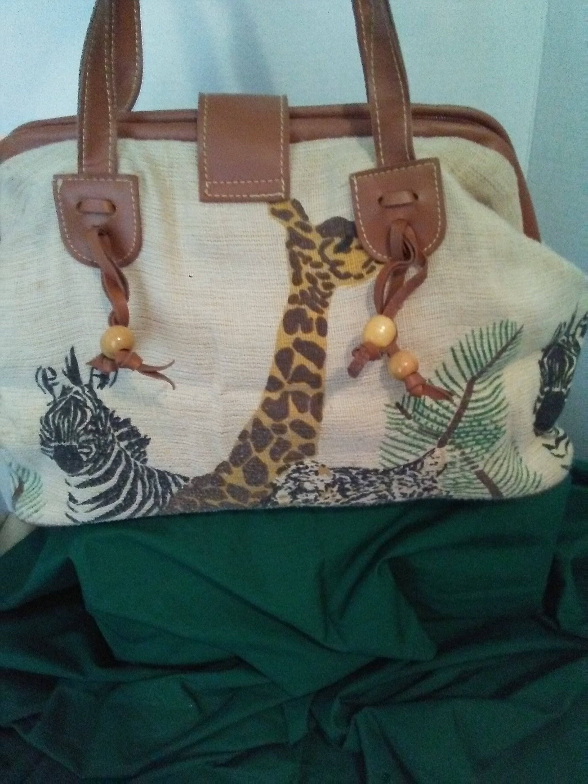 Vintage Toni Burlap Animal Print Doctor Bag - Etsy