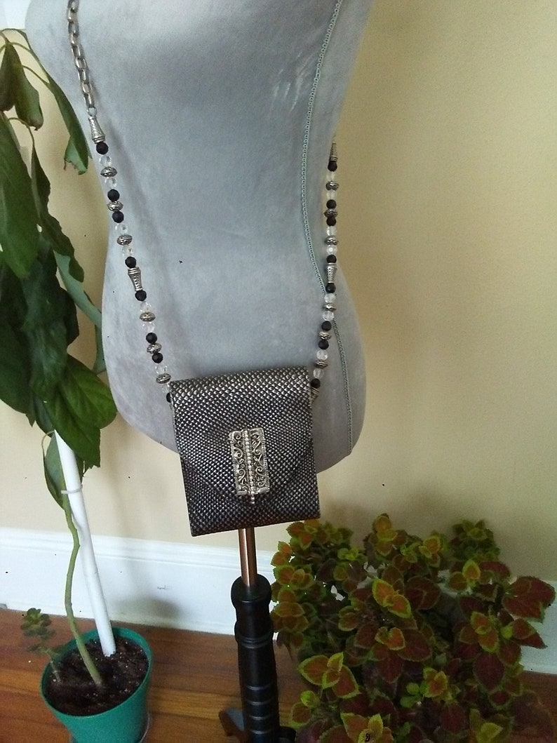 Nina Arjani Bejeweled Silver and Snake Scale Crossbody Evening - Etsy