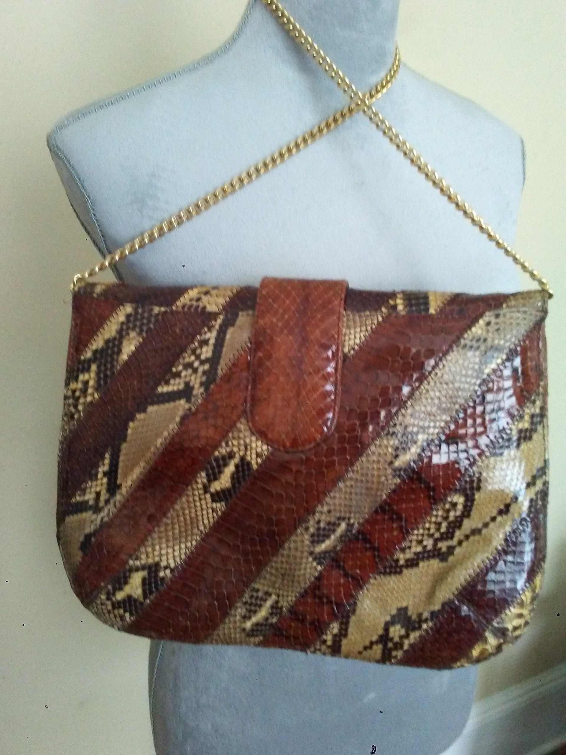 Vintage Susan Gail Genuine Snakeskin Shoulder- Clutch Purse - Etsy