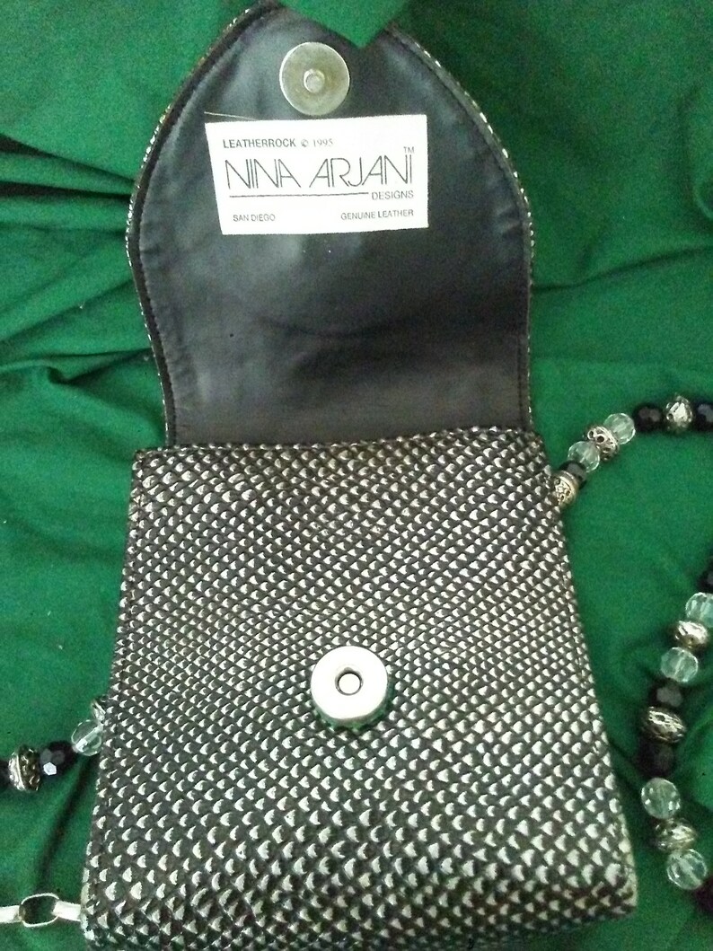 Nina Arjani Bejeweled Silver and Snake Scale Crossbody Evening - Etsy