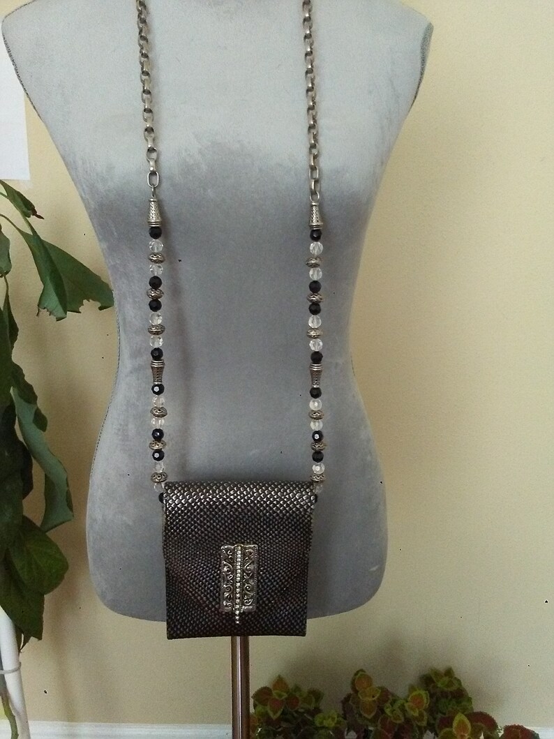Nina Arjani Bejeweled Silver and Snake Scale Crossbody Evening - Etsy