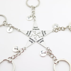 5 Friends Key Rings, Matching BFF Keychains for 5, Matching Key Ring ...