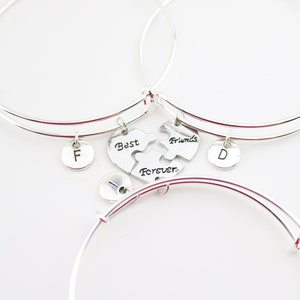Matching Friendship Bangle Set of 3, Personalized BFF Jewelry - Etsy