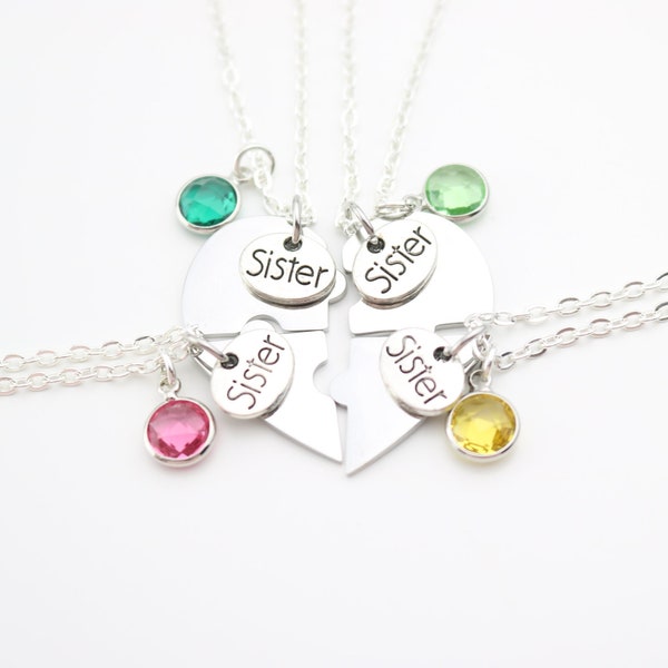 4 Sisters Heart Necklace - Etsy