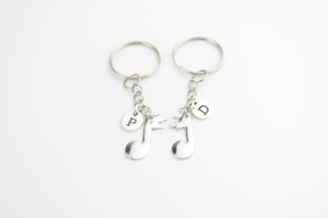 Personalized Music Notes Matching Keychains for Couple or Best - Etsy