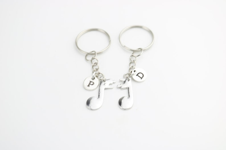 Personalized Music Notes Matching Keychains for Couple or Best - Etsy