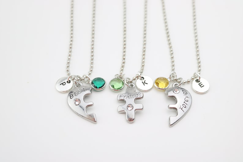 Personalized Best Friend Necklace Set of 3, BFF Jewelry - Etsy