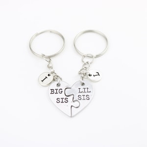 Big Sis and Lil Sis Matching Keychains, Personalized Sister Gift From ...