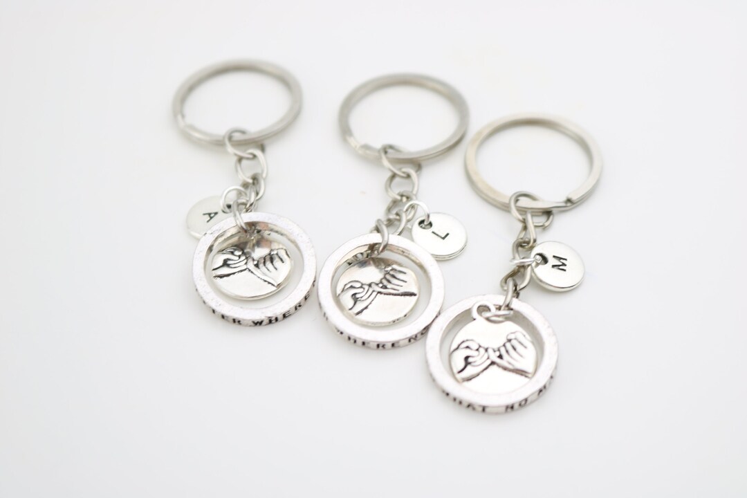 3 BFF Pinky Promise Keychains, Friendship Gift for 3, Best Friends ...