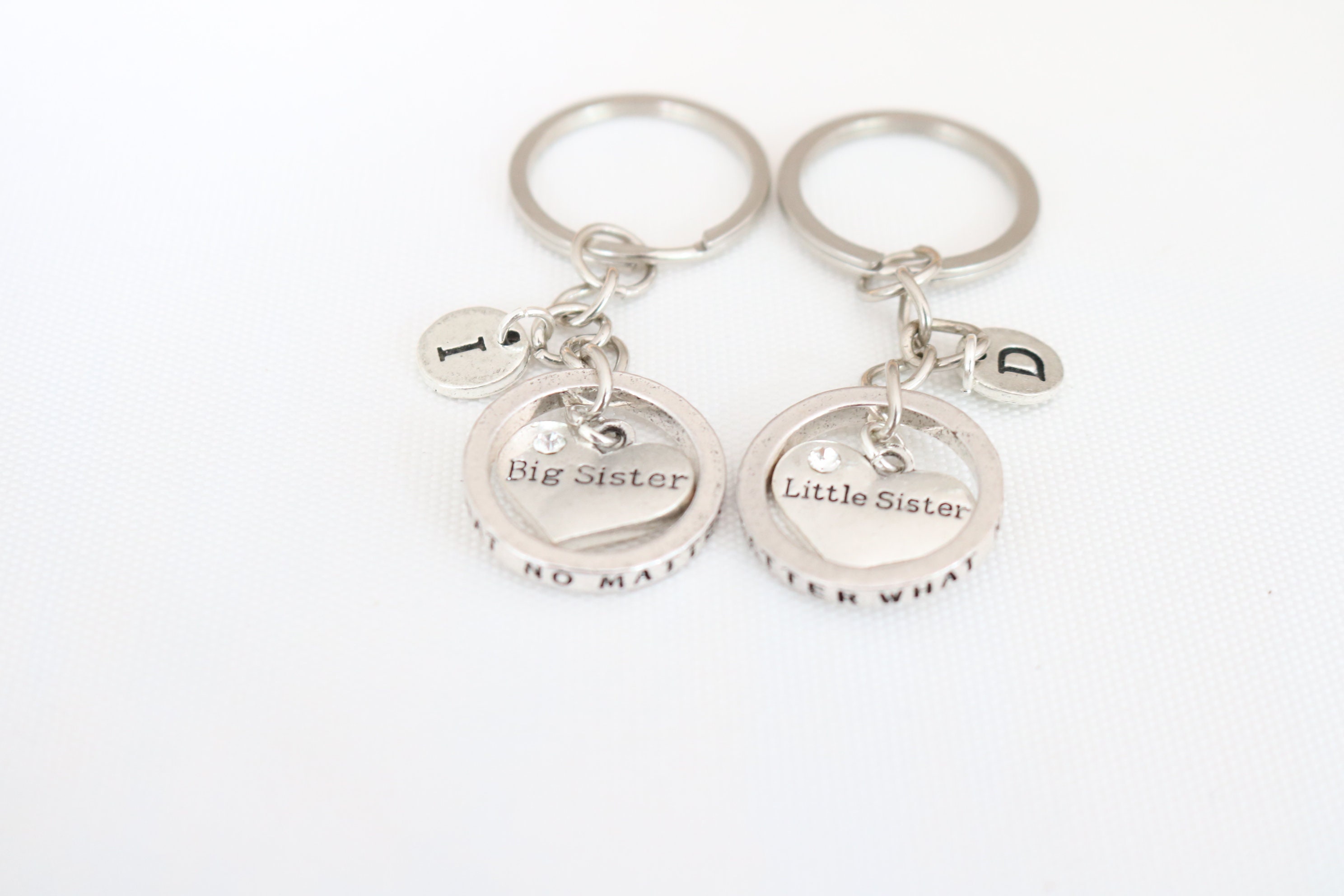 2 Sisters Gift Idea Matching Keychains Key Ring for Two Big | Etsy