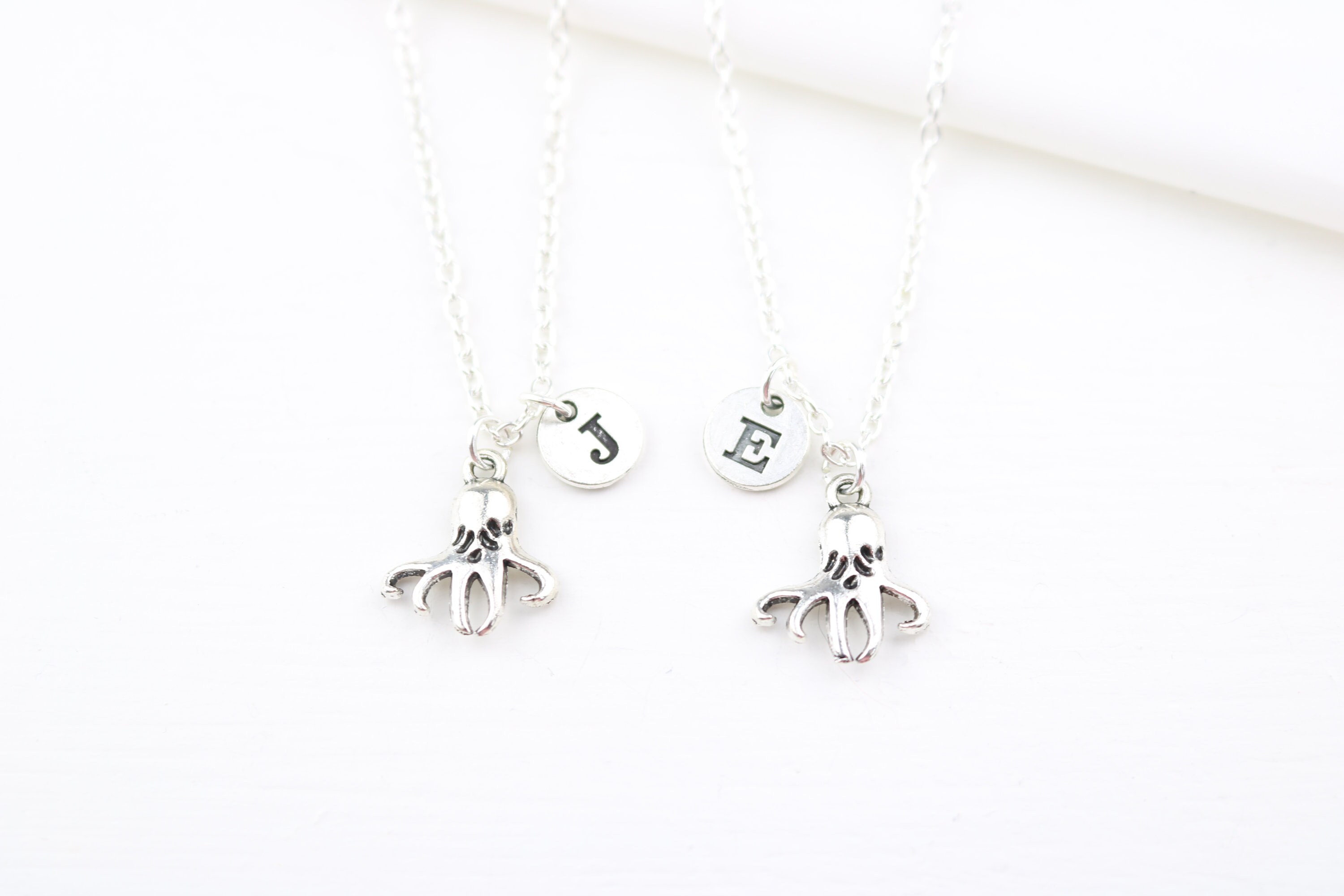 Octopus Gift for Best Friend Set of 2 Sister Gift Necklace - Etsy