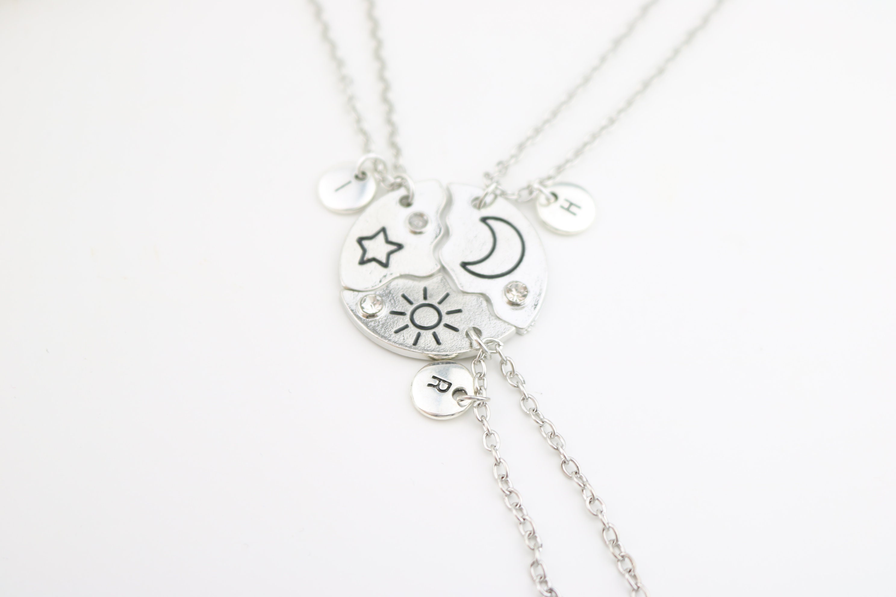 Sun Moon Star Matching Friendship Necklaces for 3 - Etsy