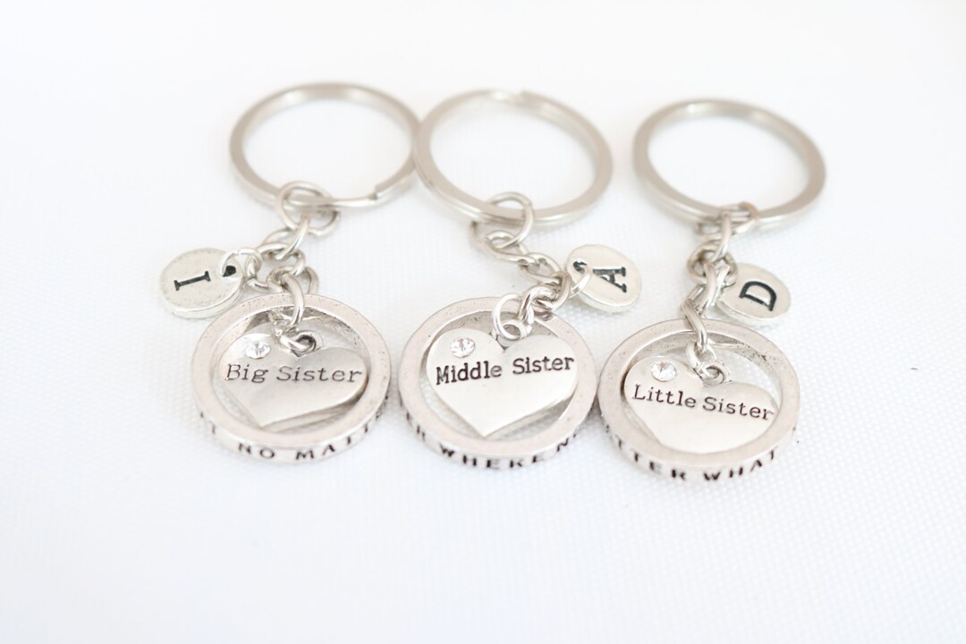 3 Sisters Keyring, Keychain Set for 3 Sister, Three Syster, Matching ...