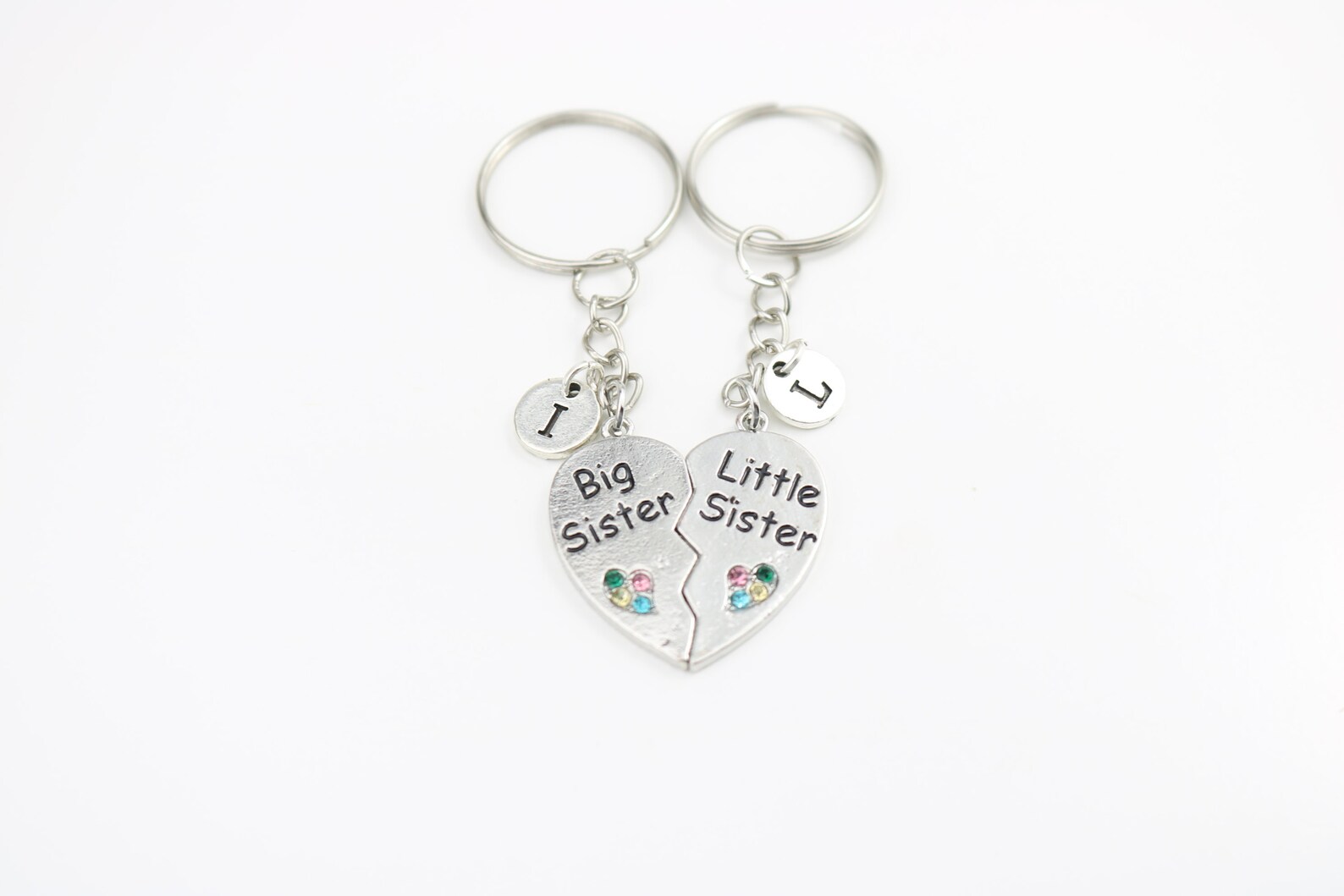 Big Sister Little Sister Keychain Set of 2: Personalized Initial ...