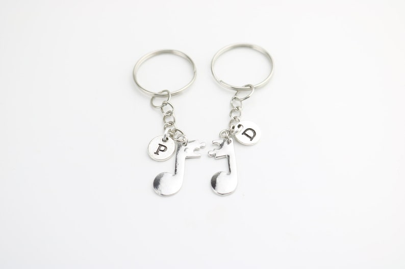 Personalized Music Notes Matching Keychains for Couple or Best - Etsy