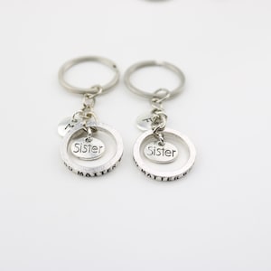 Personalized Sister Keychain Set: Matching Initial Keyrings - Etsy