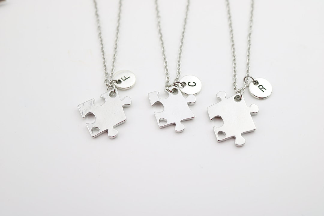 Matching Necklace for 3 Friends, 3 Sisters Gifts, Three Puzzle Pieces ...