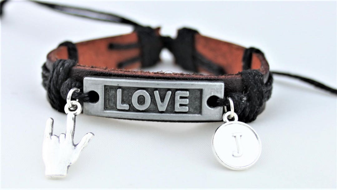 Deaf Love Symbol Bracelet: Personalized Hand Gesture Jewelry - Etsy