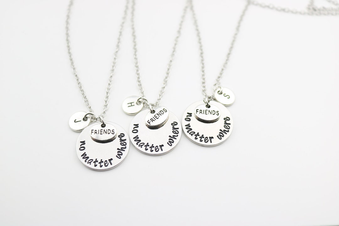 Three Best Friend Necklaces With Personalized Initials - Etsy