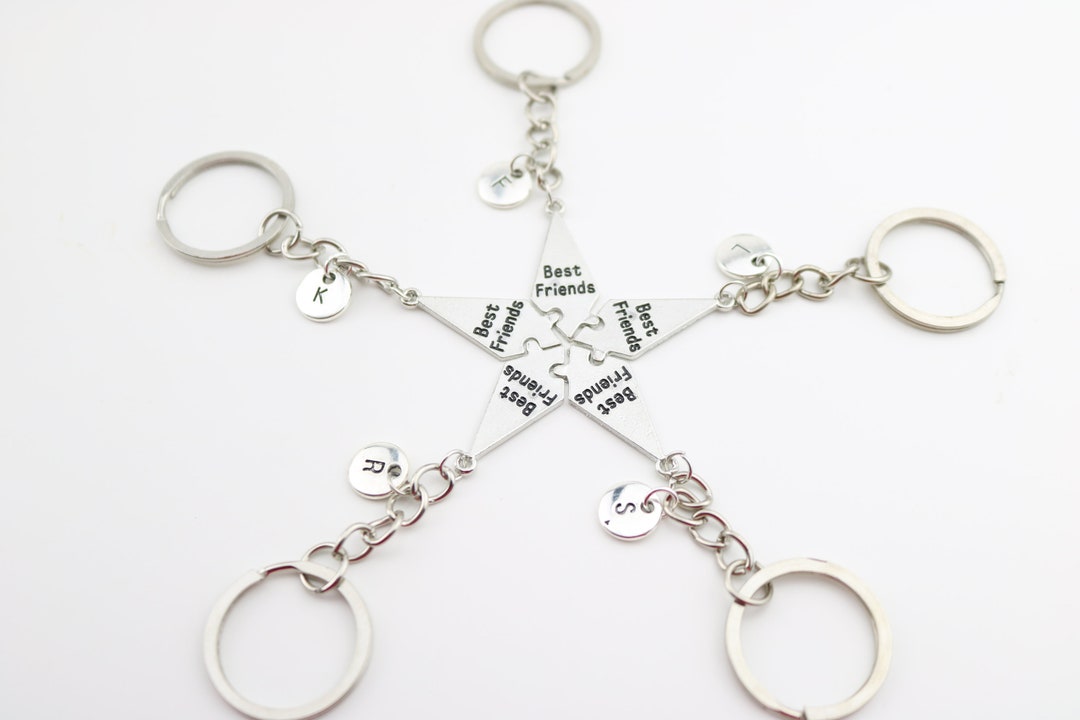 5 Friends Key Rings, Matching BFF Keychains for 5, Matching Key Ring ...