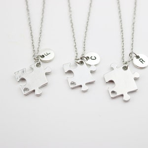 Matching Necklace for 3 Friends, 3 Sisters Gifts, Three Puzzle Pieces ...