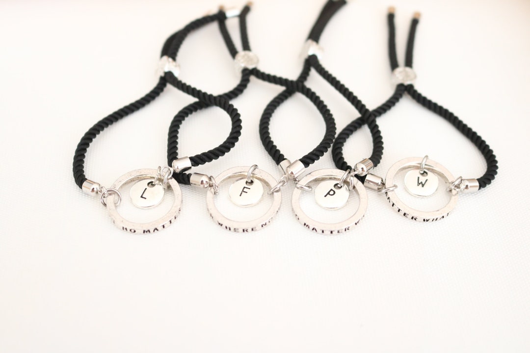 Best Friend Gifts Set of 4 Matching Bracelets Friendship Bracelet Personalized Jewelry for 4 BFF Gifts Moving Away Gift for Friend
