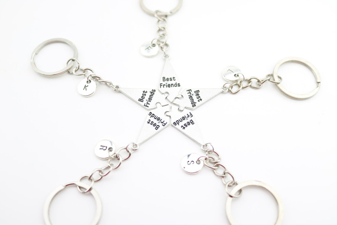 5 Friends Key Rings Matching BFF Keychains for 5 Matching | Etsy