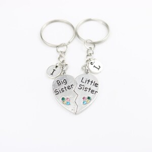 Big Sister Little Sister Keychain Set of 2: Personalized Initial ...