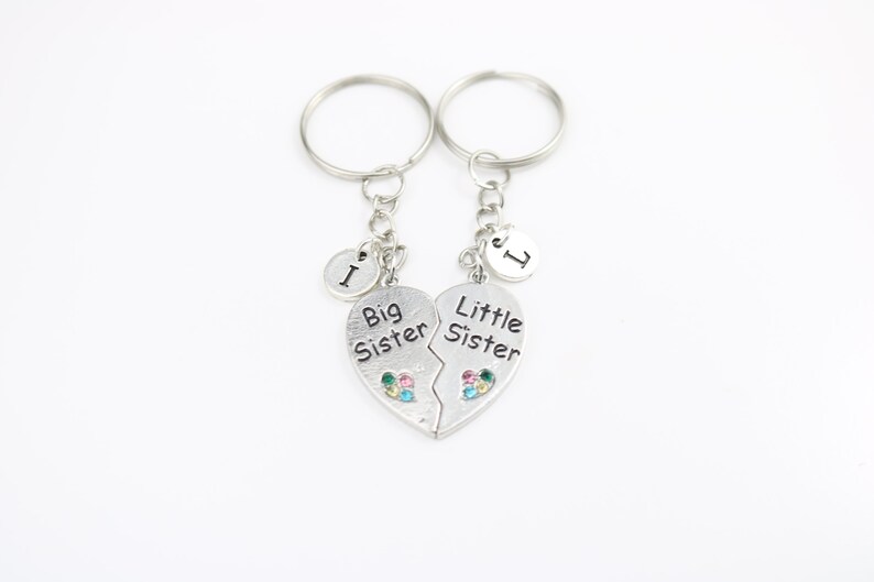 Big Sister Little Sister Keychain Set of 2: Personalized Initial ...